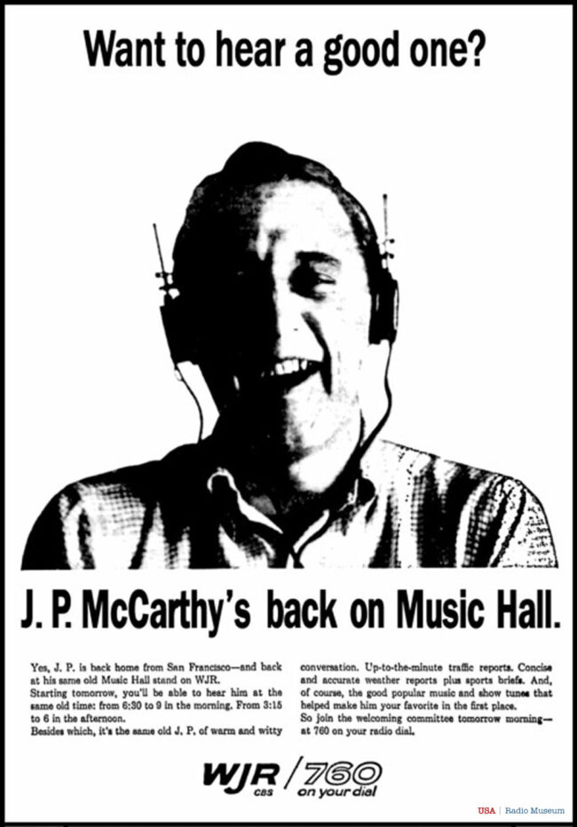 Thirty Years of Morning Radio: “Good Mornin’, World! J.P. McCarthy’s ...